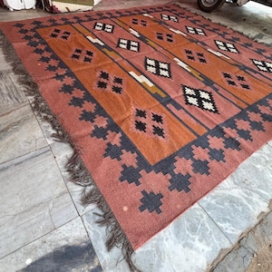 Handmade Navajo Kilim Rug, Aztec Rug, Accent Rug, Outdoor Rug/indoor ...