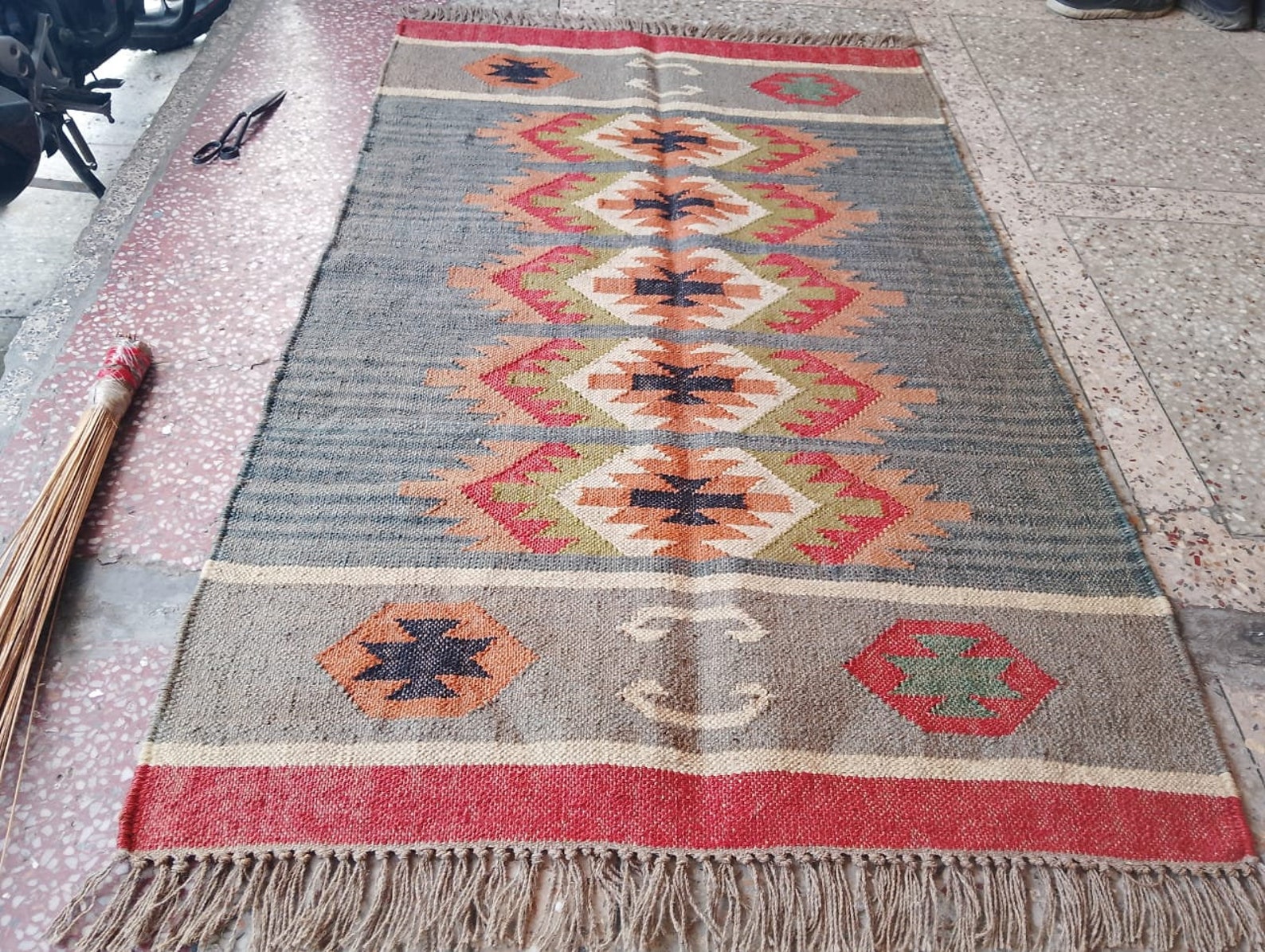 Handmade Navajo Kilim Rug, Aztec Rug, Accent Rug, Outdoor Rug/indoor ...
