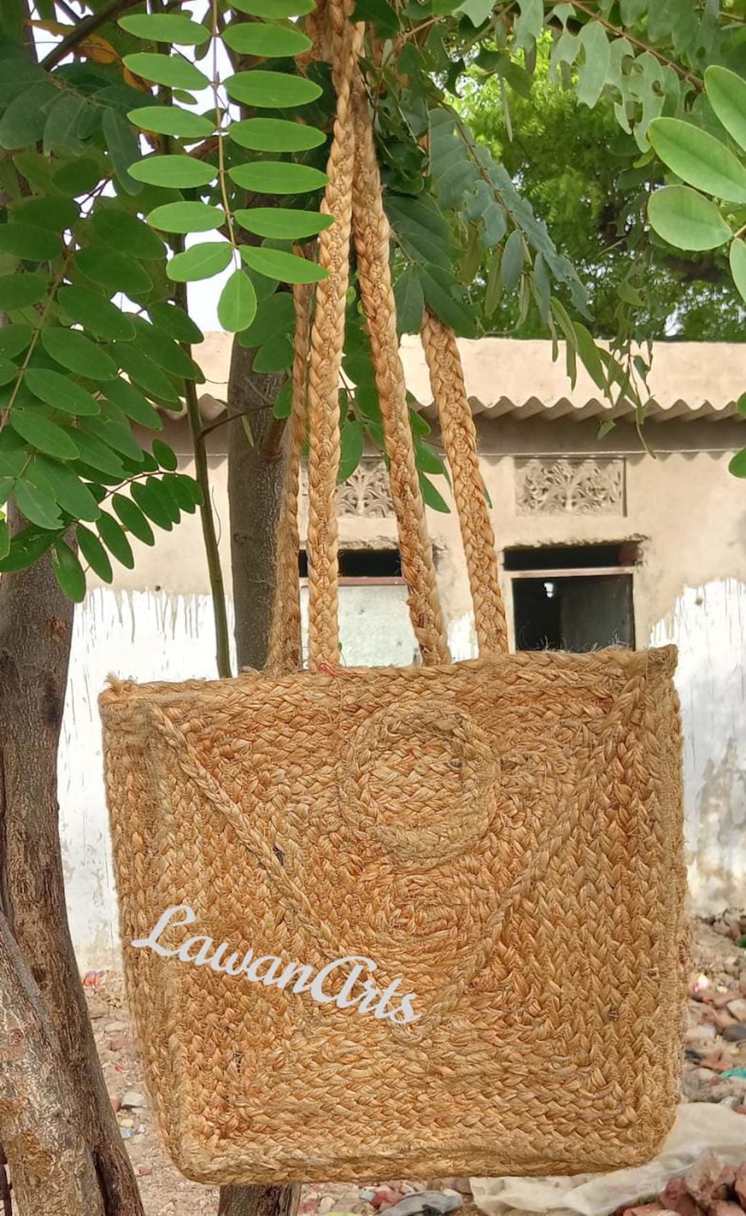 Hand Made Women Jute Tote, Shopping Bag and Personalized Bag Woven Hand ...