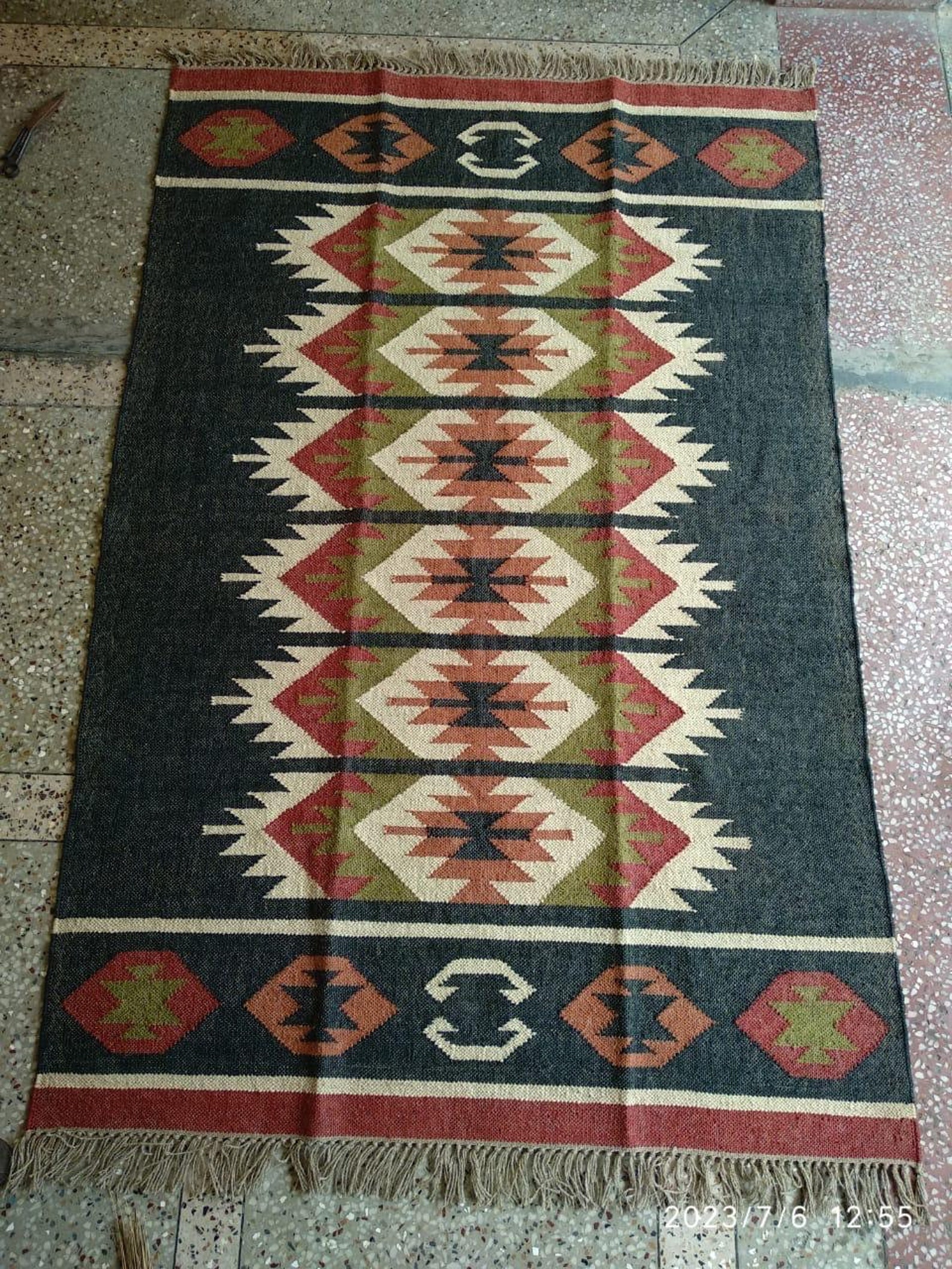 Handmade Navajo Kilim Rug, Aztec Rug, Accent Rug, Outdoor Rug/indoor ...