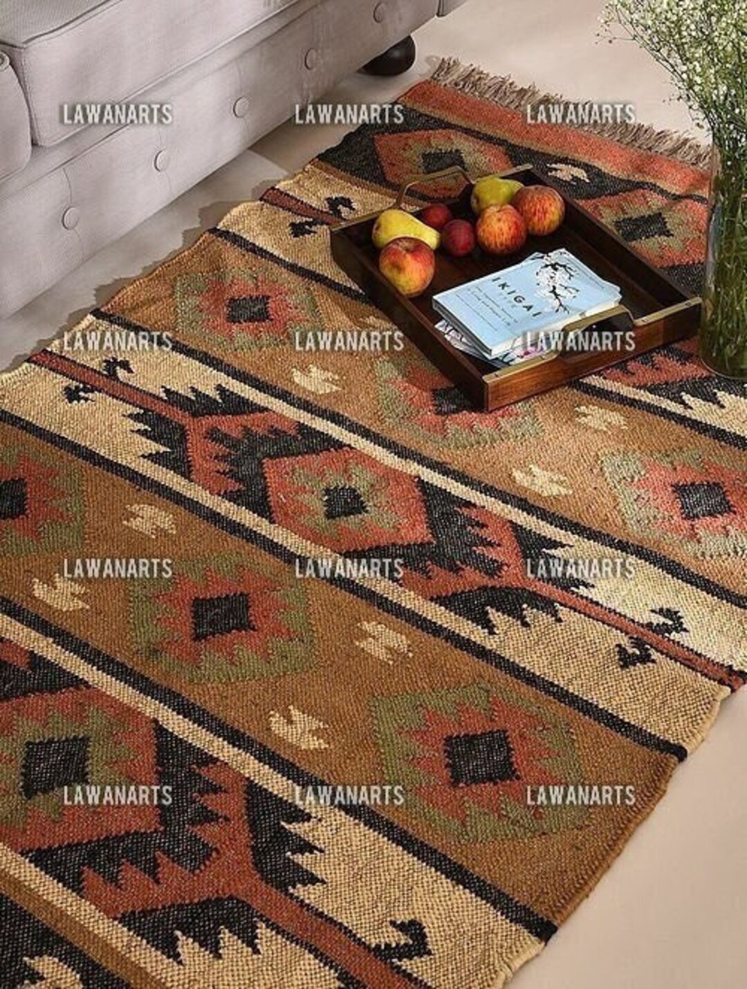 Handmade Navajo Kilim Rug, Aztec Rug, Accent Rug, Outdoor Rug/indoor ...