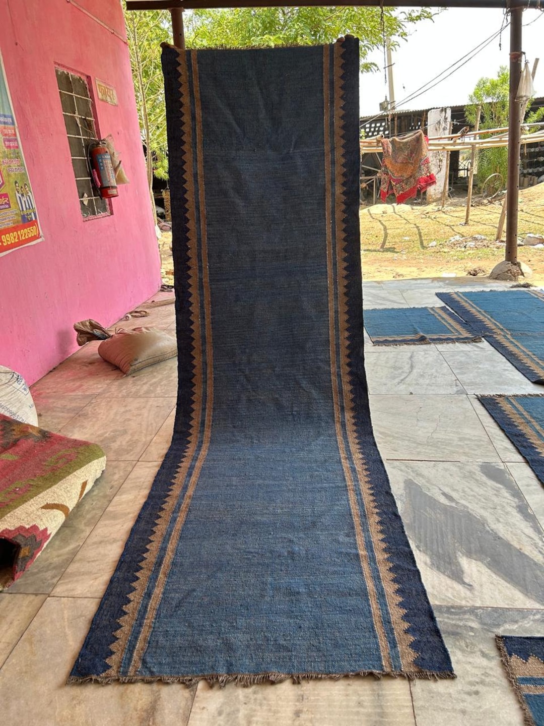 Wool Jute Kilim Runner Rug, Handwoven Wool Jute Runner, Kilim Runner ...