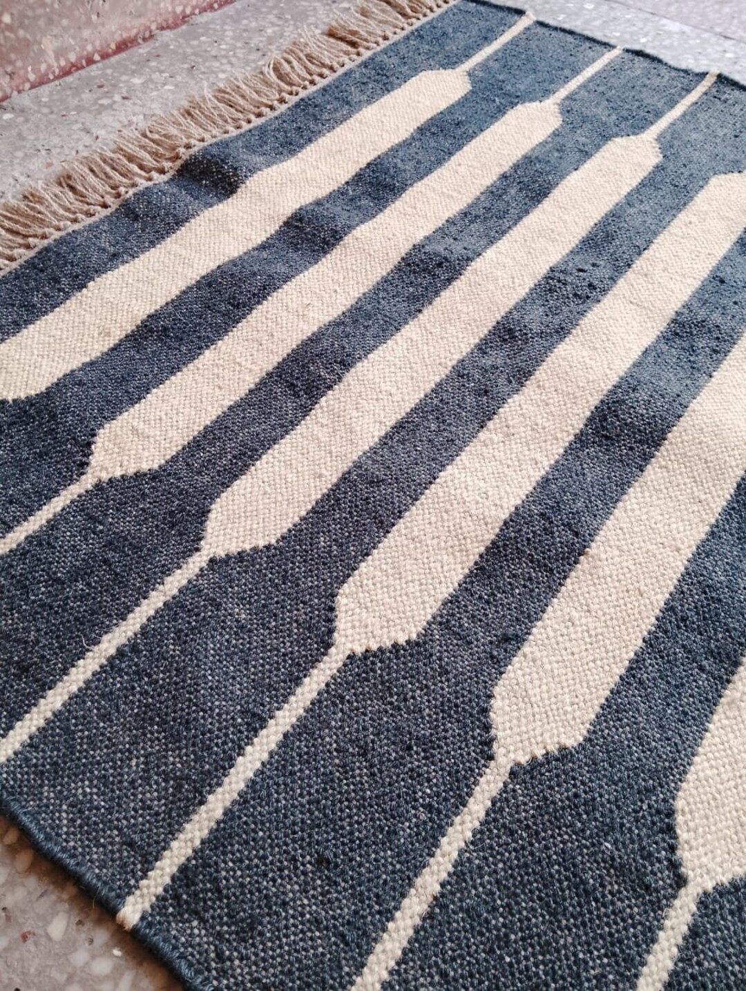 Whiteblack Kilim Rug,handwoven,wool and Jute Rug Handmade, Kilim ...