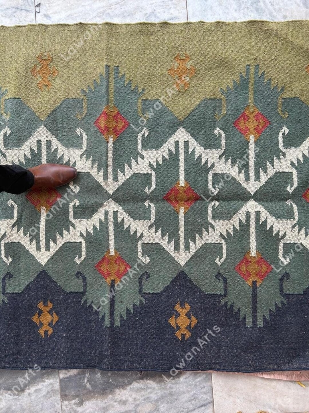 8x10, 9x12, 10x14, 7x7 Indian Traditional Handmade Wool and Jute Rugs ...