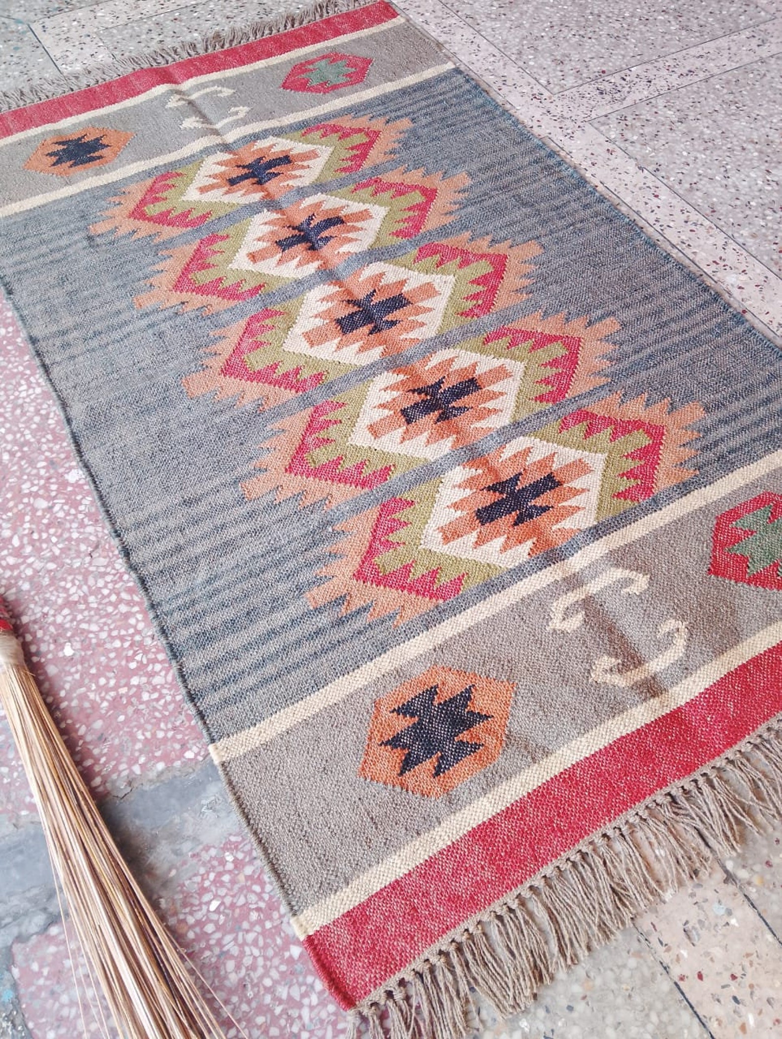 Handmade Navajo Kilim Rug, Aztec Rug, Accent Rug, Outdoor Rug/indoor ...