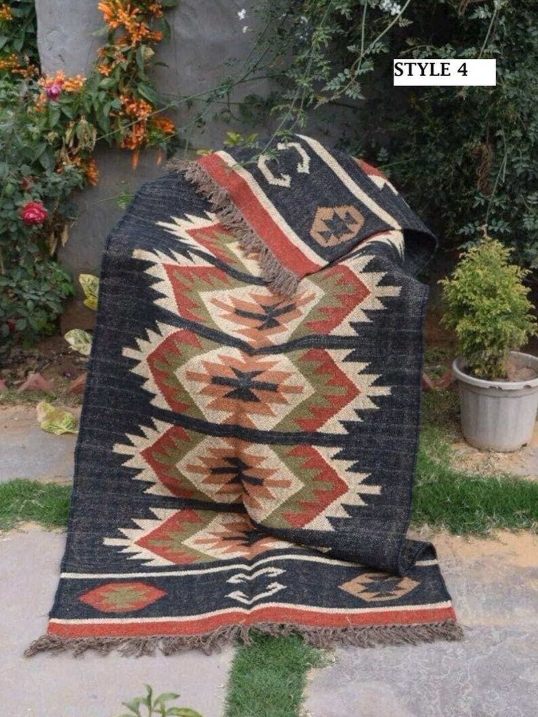 Handmade Navajo Kilim Rug, Aztec Rug, Accent Rug, Outdoor Rug/indoor ...