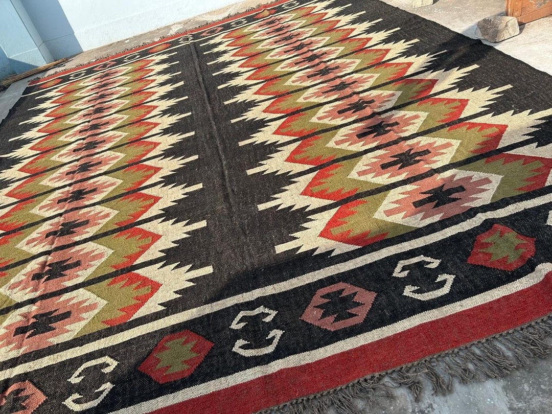 Handmade Navajo Kilim Rug, Aztec Rug, Accent Rug, Outdoor Rug/indoor ...