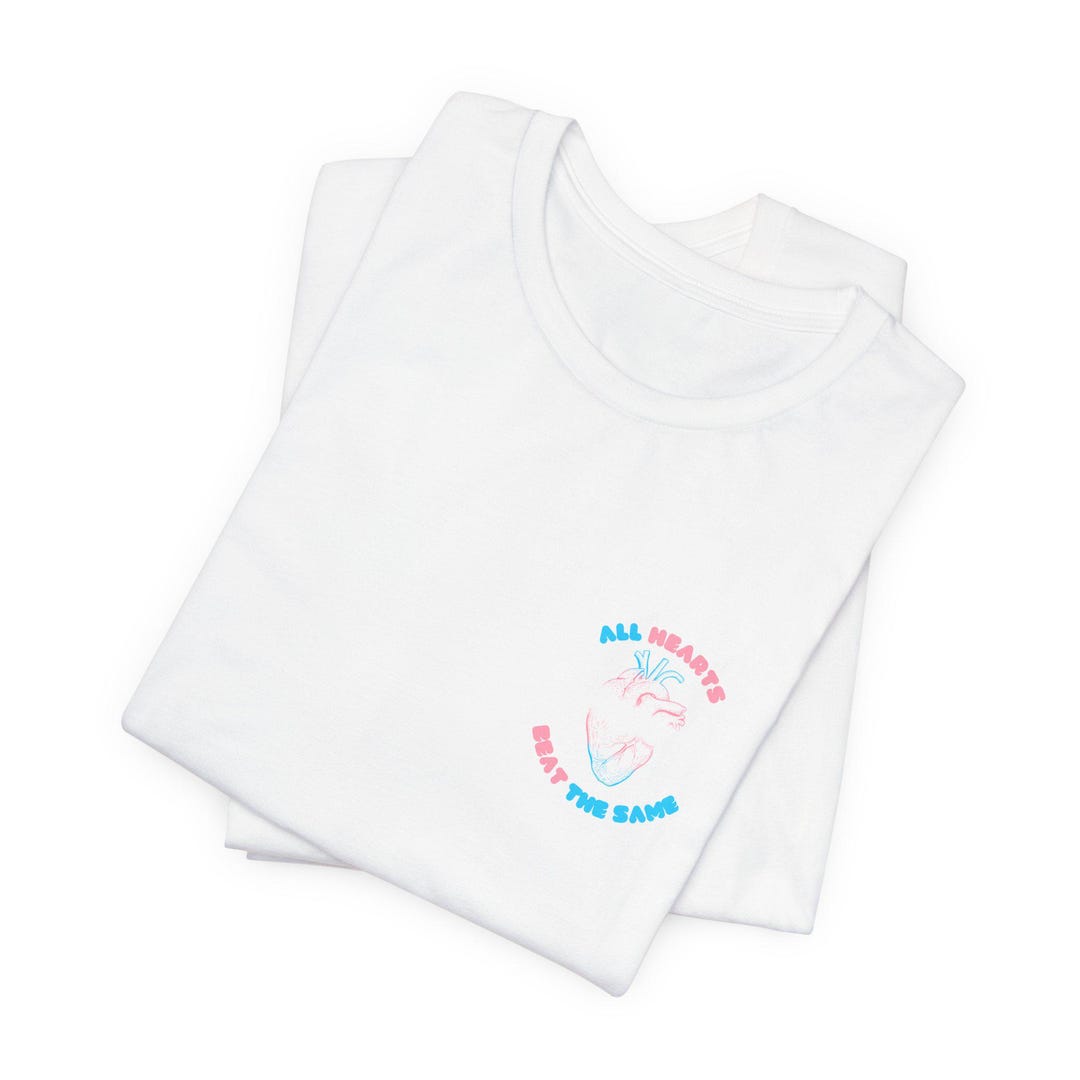 Transgender Pride Tee, LGBTQ Rainbow Heart T-shirt, Unisex Short Sleeve ...