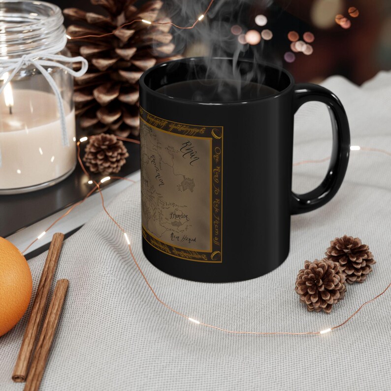 Mug, Middle Earth Map, One Ring to Rule Them All, Lord of the Rings ...