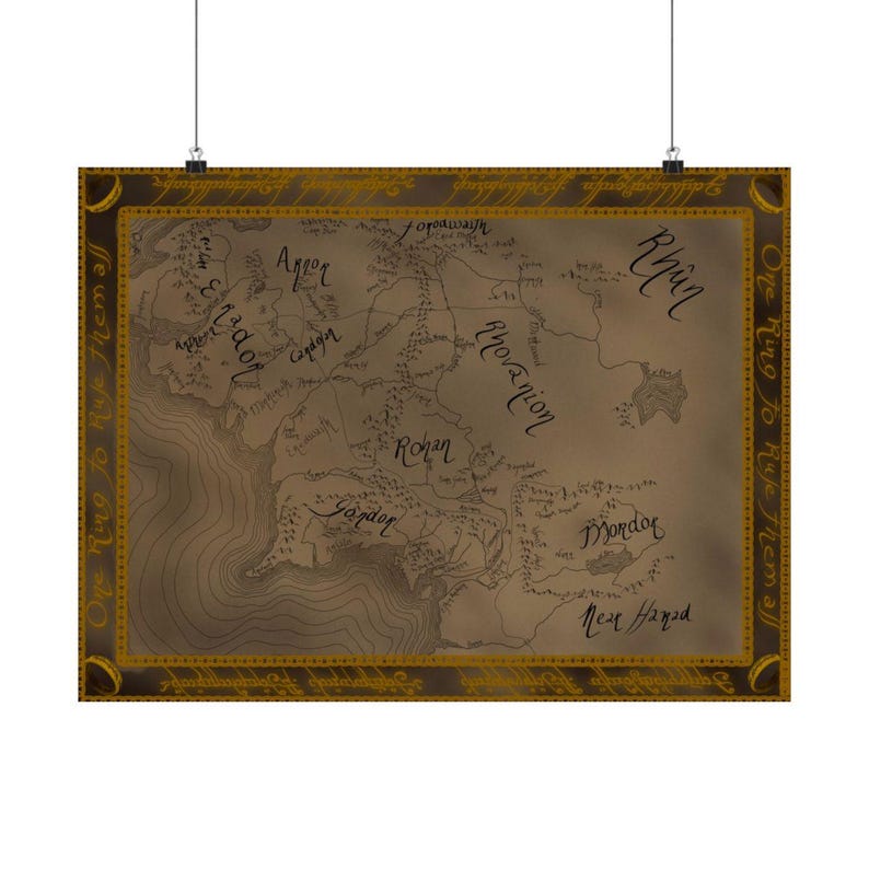 Hand-drawn Middle Earth Map | Printable Lord of the Rings-inspired Art ...