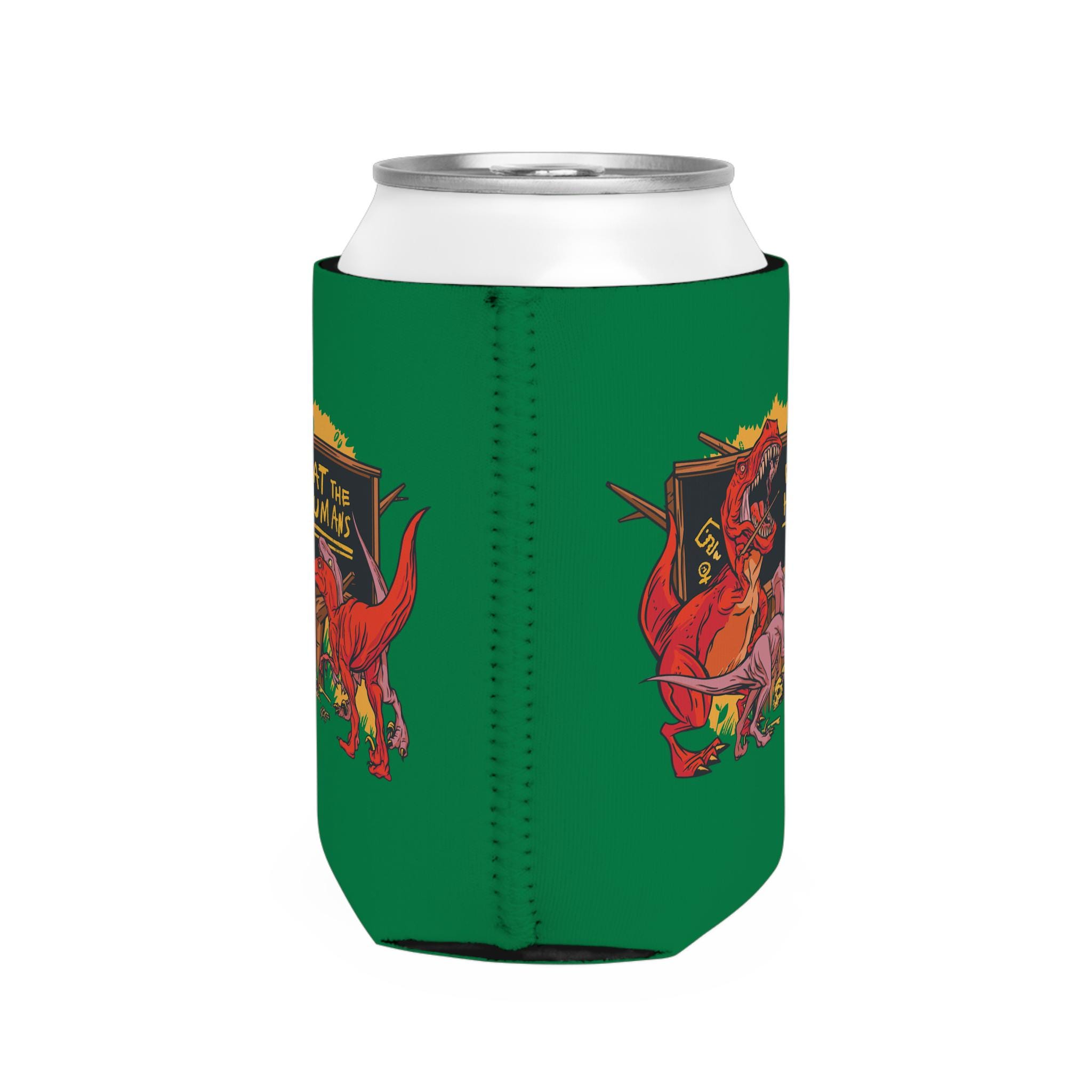 Dinosaur Eat the Humans T-rex Raptor Can Cooler Sleeve - Keep Drinks ...