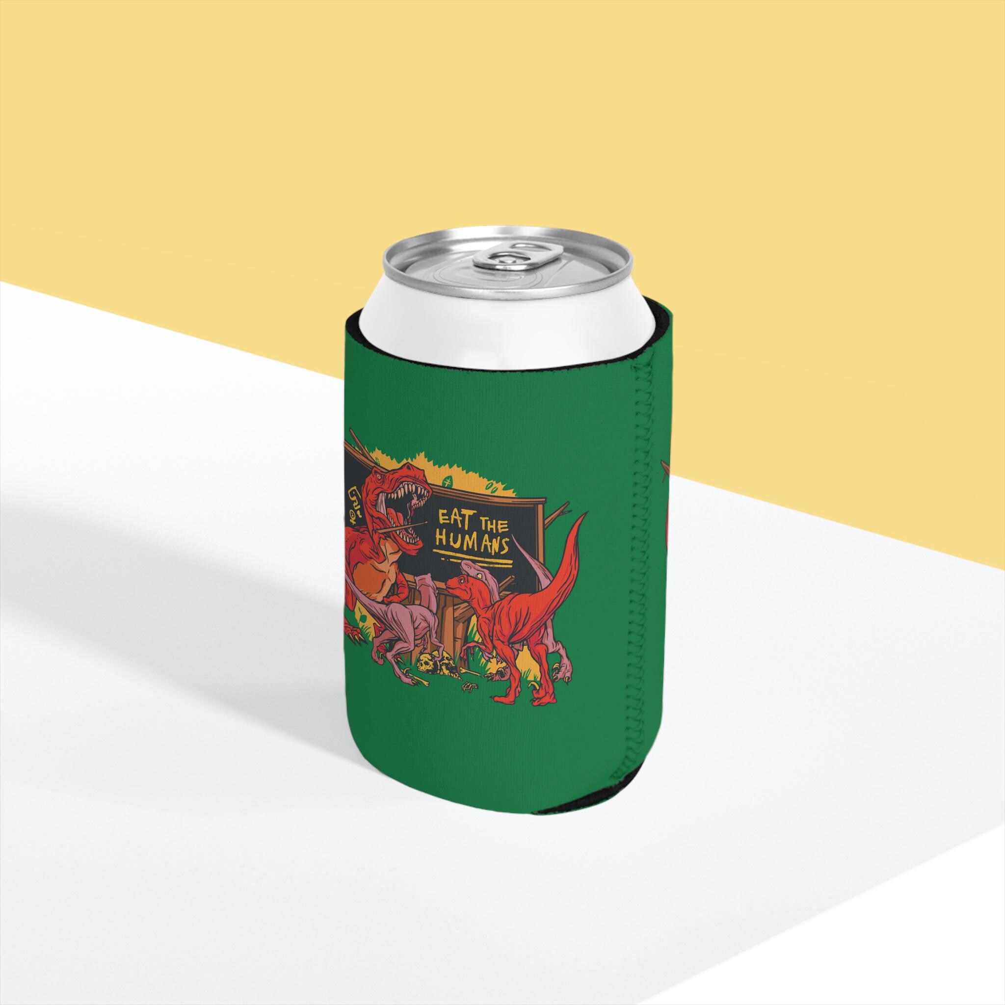 Dinosaur Eat the Humans T-rex Raptor Can Cooler Sleeve - Keep Drinks ...