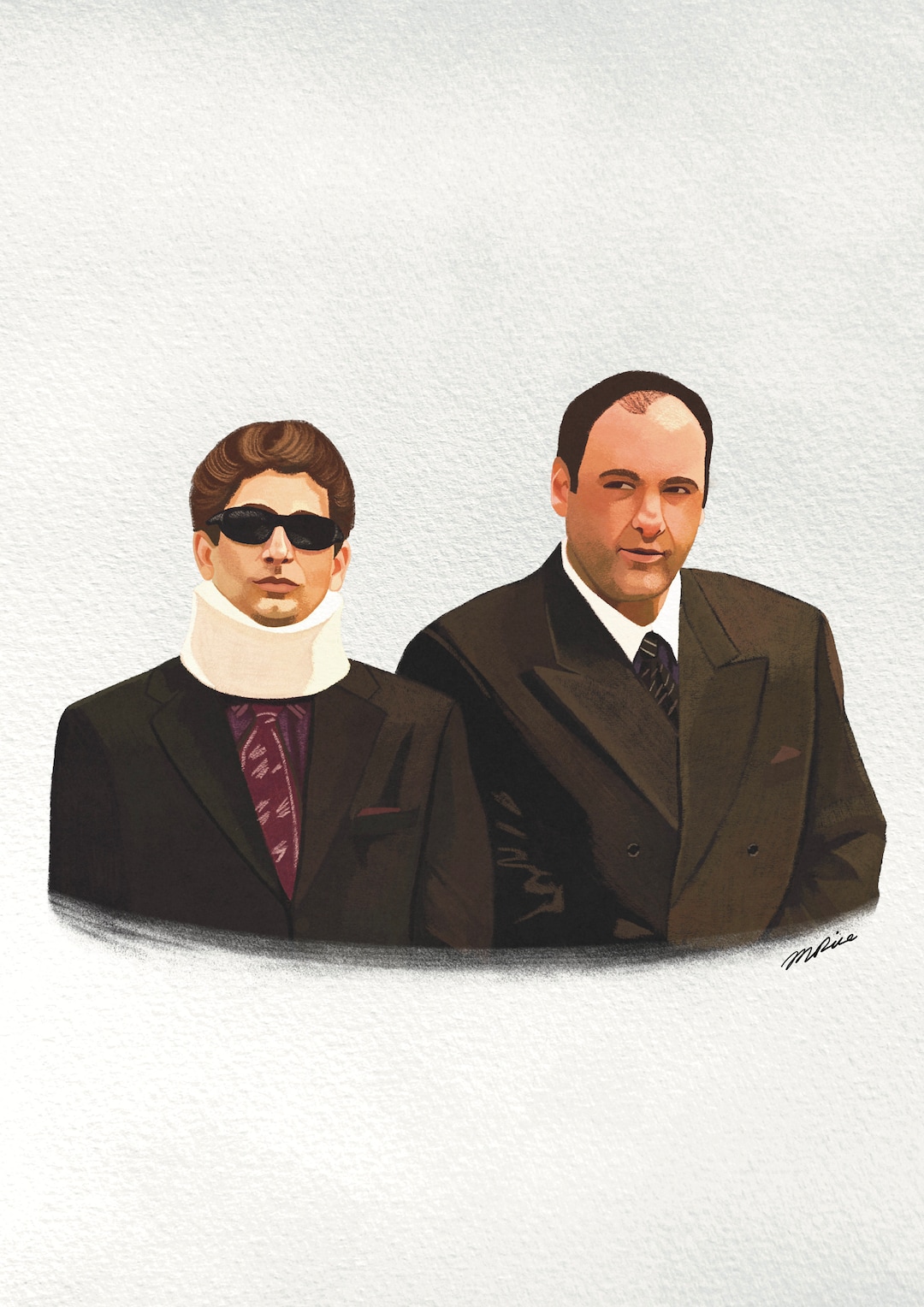 Christopher and Tony | the Sopranos | Sopranos Art | Sopranos Print ...