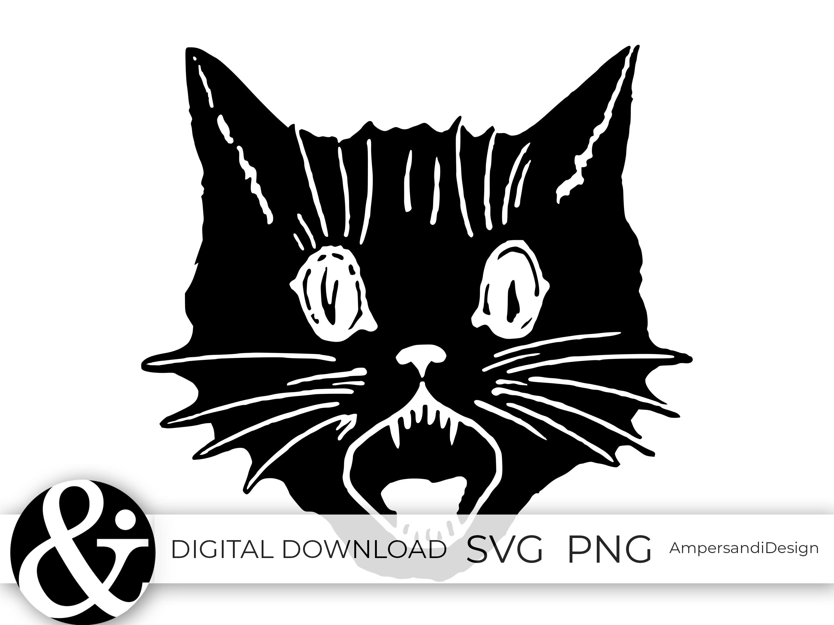 Vintage Halloween Black Cat SVG - Etsy