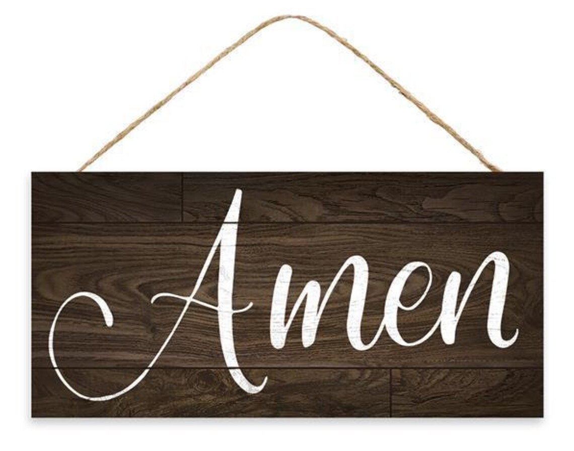 12.5l X 6h Amen Sign Brown/black/white AP7114 | Etsy