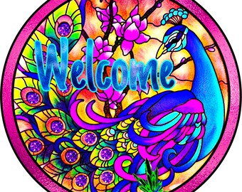 Round Peacock Sign - Etsy