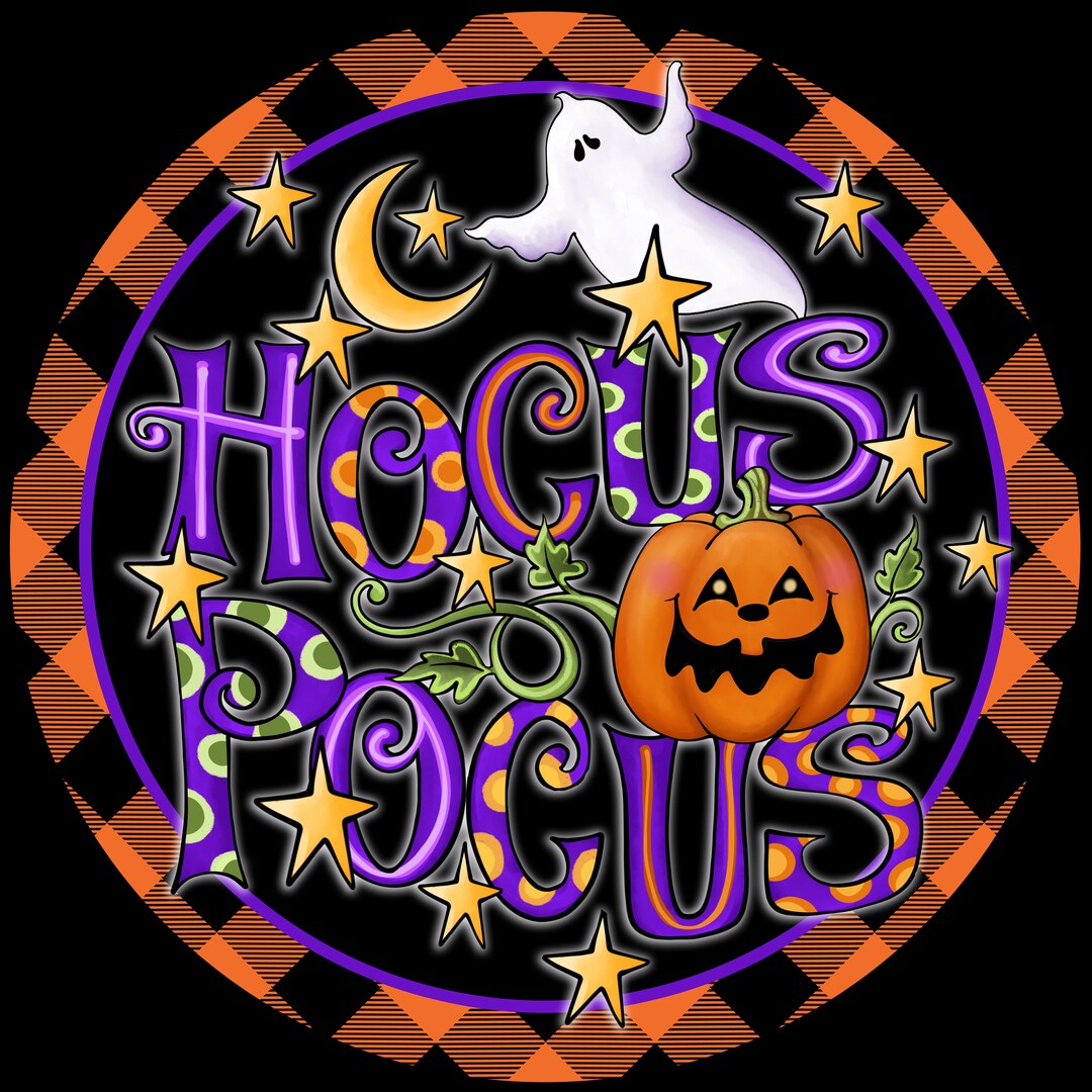 Wreath Sign 18 Wood Round Hocus Pocus Sign DECOE-023 - Etsy