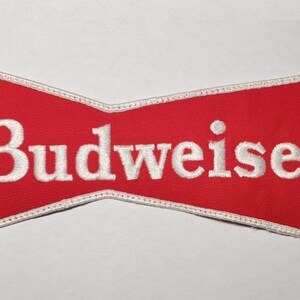 Large Budweiser Bowtie Vintage Sew-on Patch, White Border, White ...