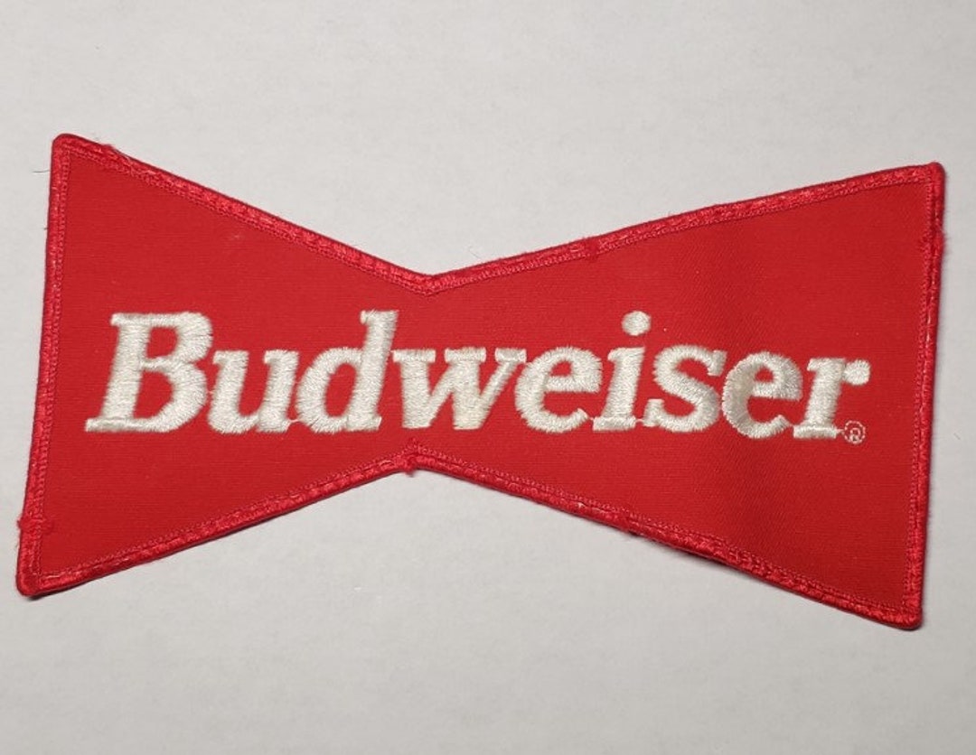 Large Budweiser Bowtie Vintage Sew-on Patch, Red Border, White ...