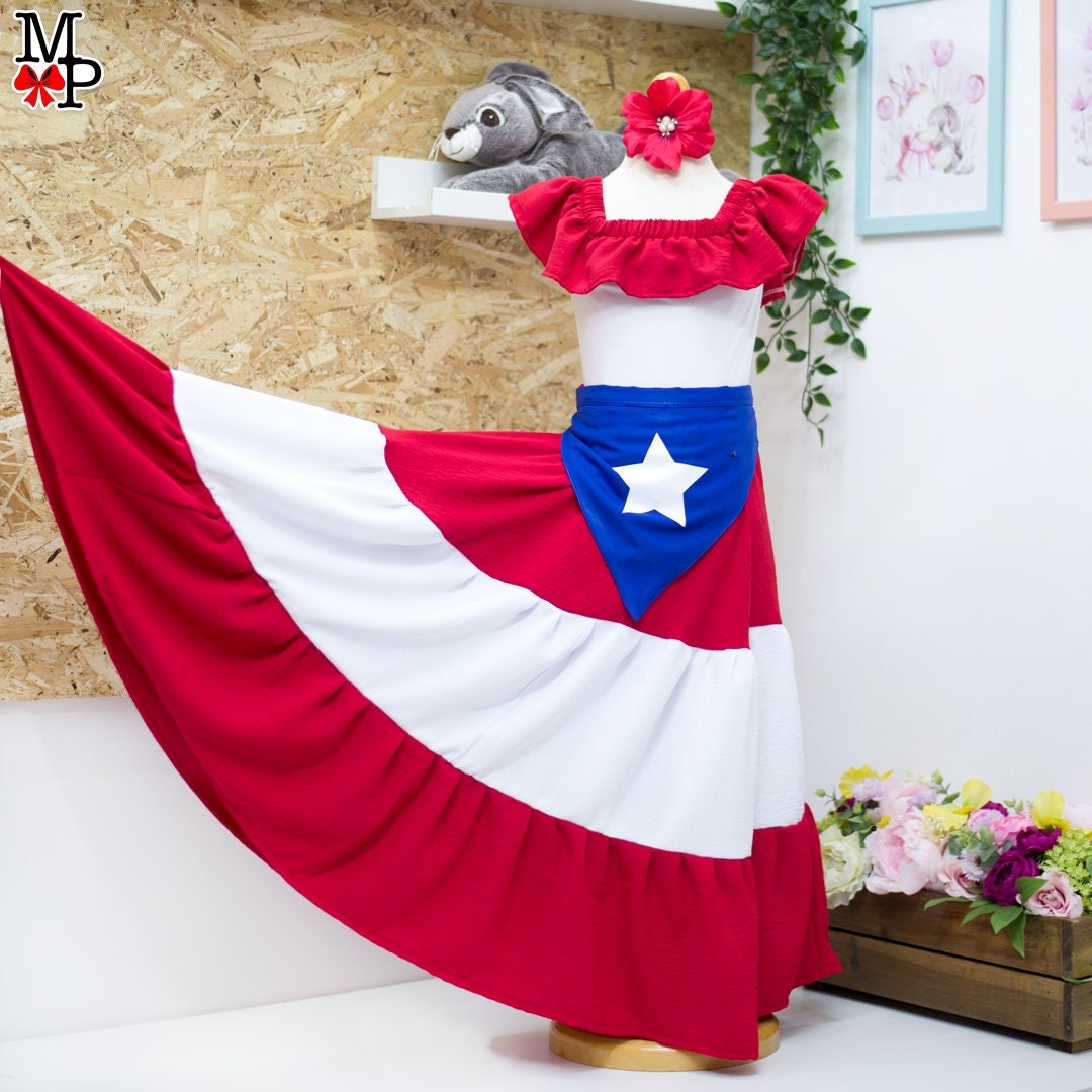 Vestido Puertorriqueño, Vestido Clásico De Puerto Rico Desde 12 Meses ...