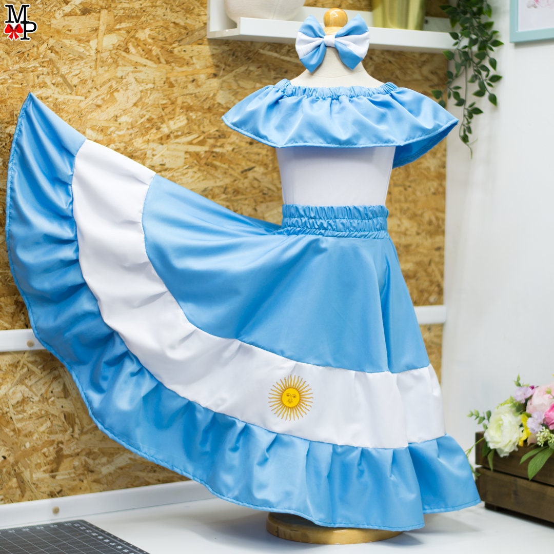 Argentinian Dress Classic Argentina Girls Dress From 12 Month To Xxl Adults Sizes Argentinian