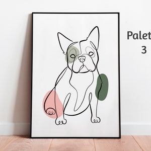 French Bulldog One Line Art Print, Dog Wall Art, Frenchie Pet Portrait ...
