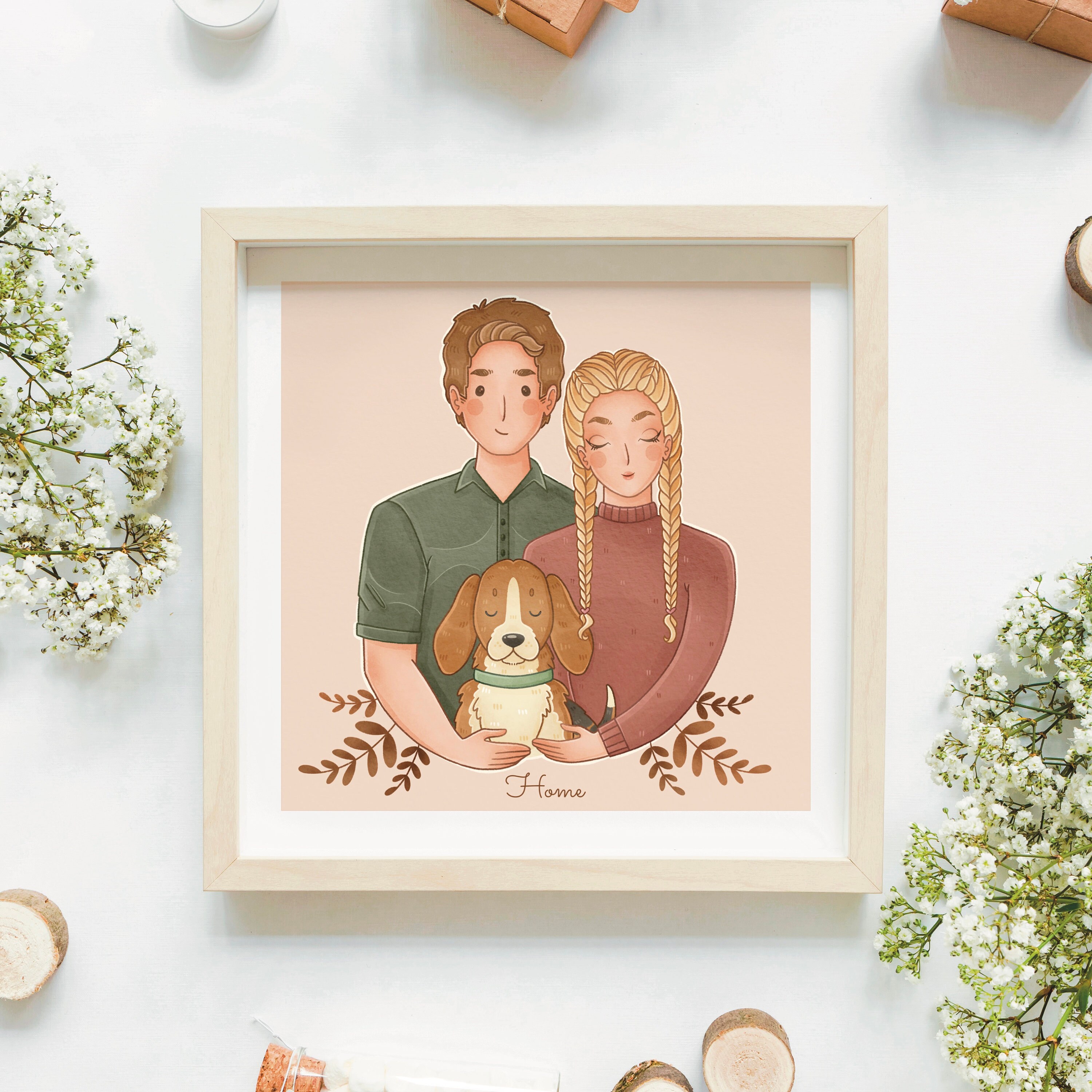 Custom Family Portrait Couple Illustration Digital Portrait - Etsy