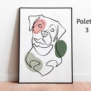Rottweiler One Line Art Print, Dog Wall Art, Rottweiler Pet Portrait ...