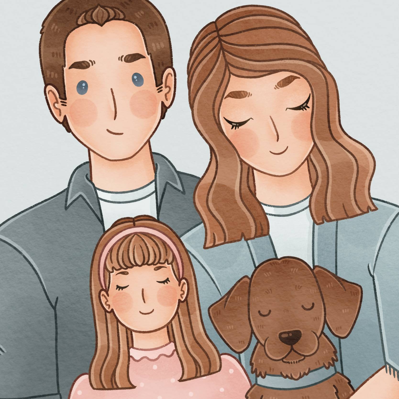 Custom Family Portrait Couple Illustration Digital Portrait - Etsy