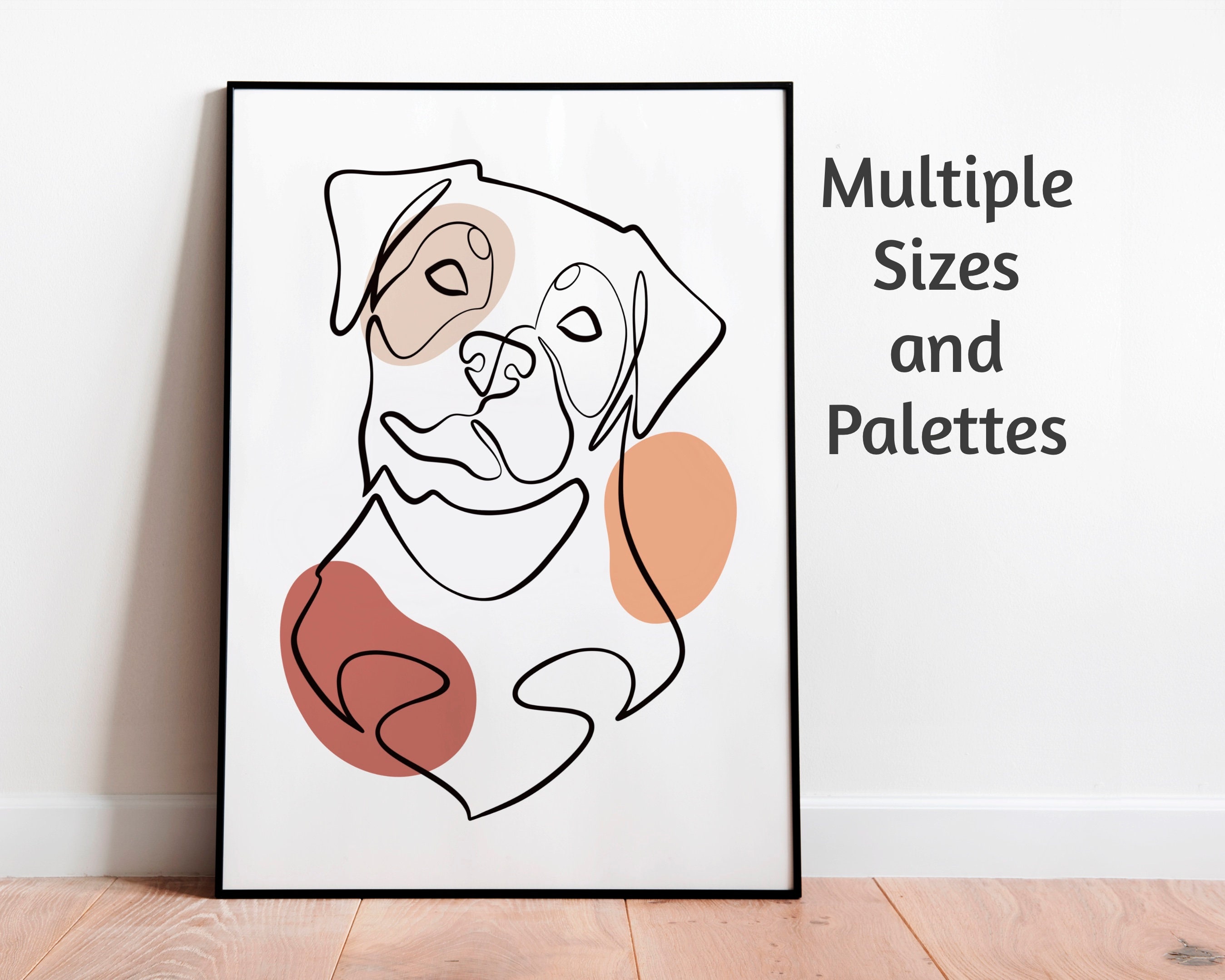 Rottweiler One Line Art Print, Dog Wall Art, Rottweiler Pet Portrait ...