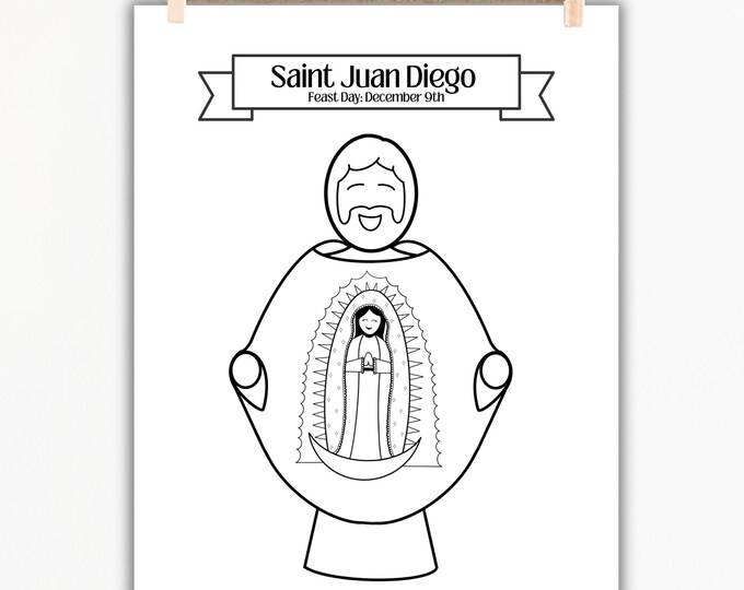 Saint Juan Diego Coloring Pages: Feast Day Activity (printable) - Etsy