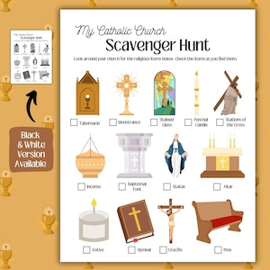 Catholic Church Scavenger Hunt for Kids (PDF) - Etsy
