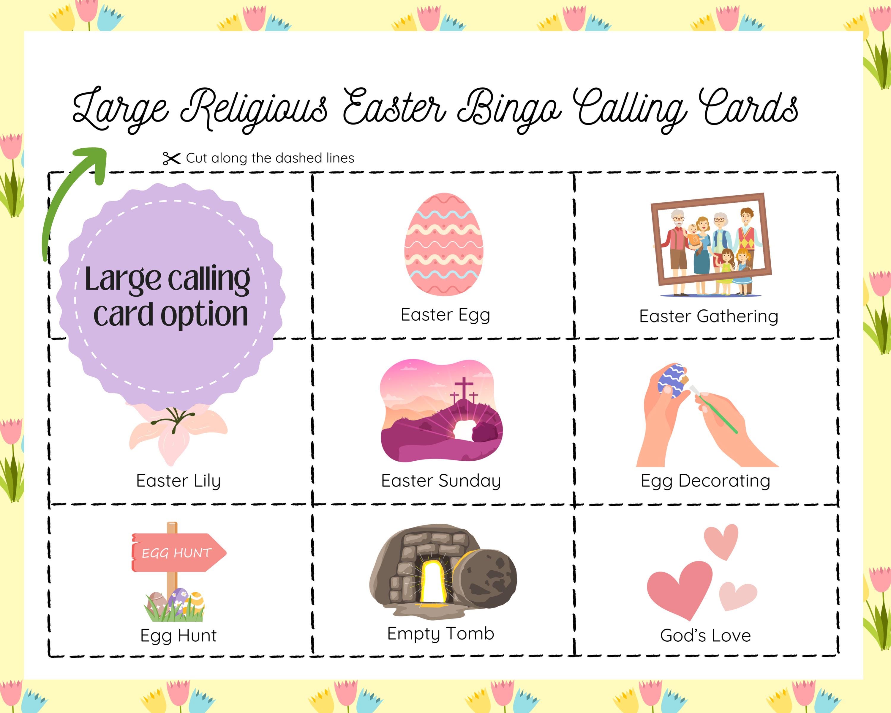 Religious Easter Bingo Game: Christian Kids Activity (digital Download ...