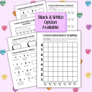 Conversation Hearts Math Packet: Valentine's Day Activity (PDF) - Etsy