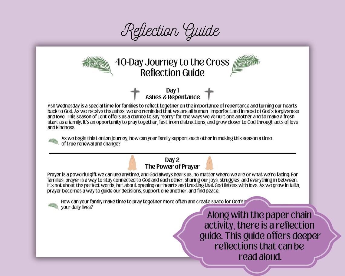 40-day Lent Paper Chain Activity: Reflection Guide (digital Download ...