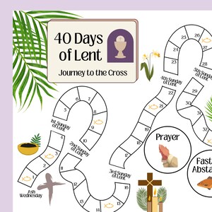 Lent Calendar 40 Days of Lent Countdown Journey to the Cross Activity ...
