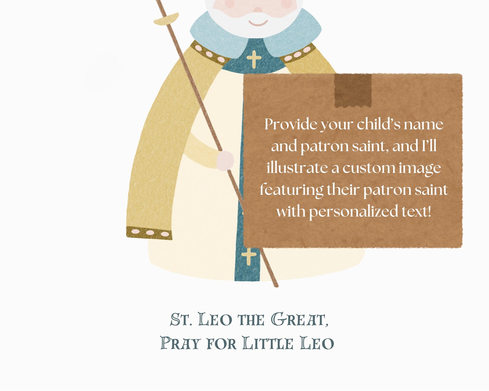 Personalized Patron Saint Illustration: Catholic Kids Gift (digital ...