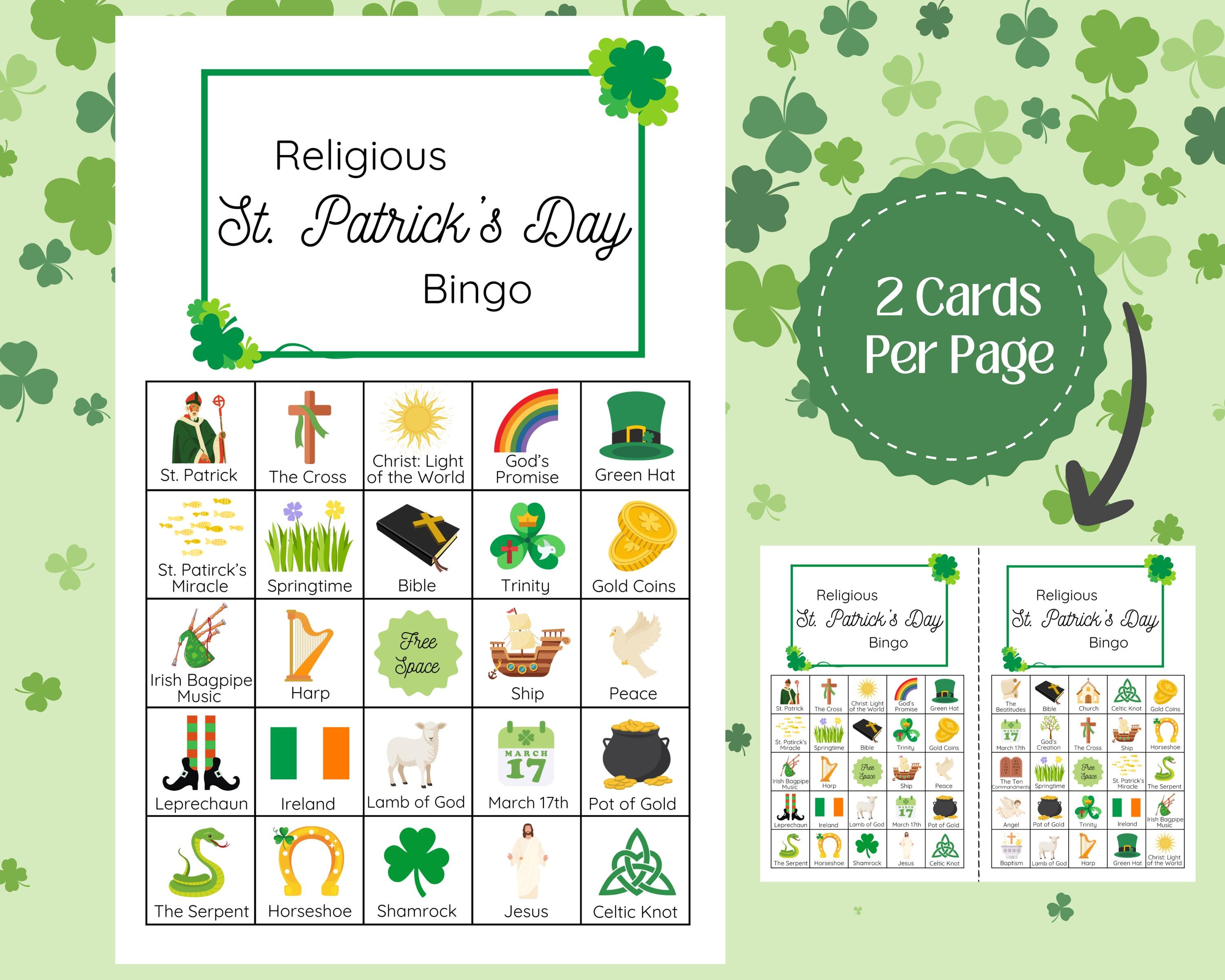 Religious St. Patrick's Day Bingo Game Christian St. Patrick's Day ...