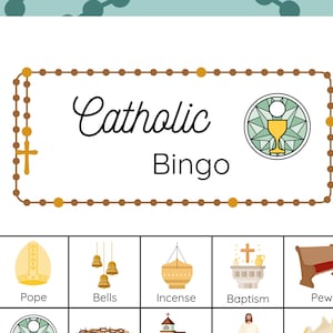 Catholic Bingo Game: 50 Unique Cards, Sunday School Activity (PDF) - Etsy