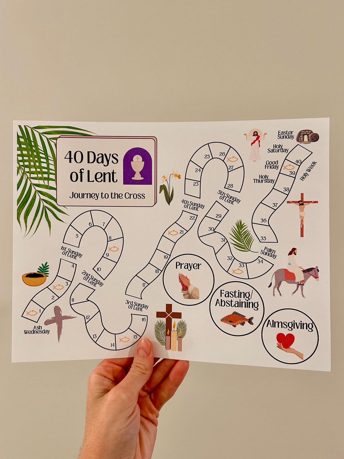 Lent Calendar 40 Days of Lent Countdown Journey to the Cross Activity ...