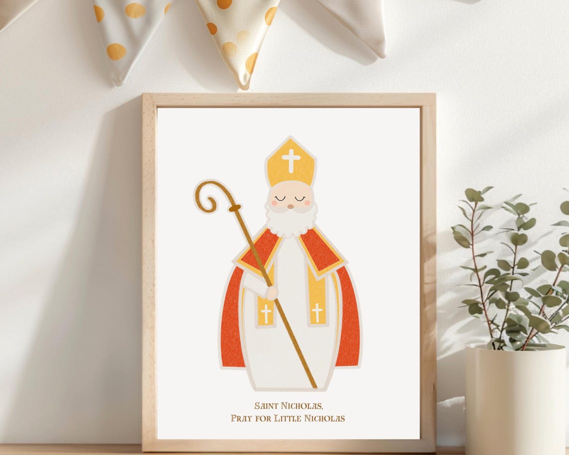 Personalized Patron Saint Illustration: Catholic Kids Gift (digital ...