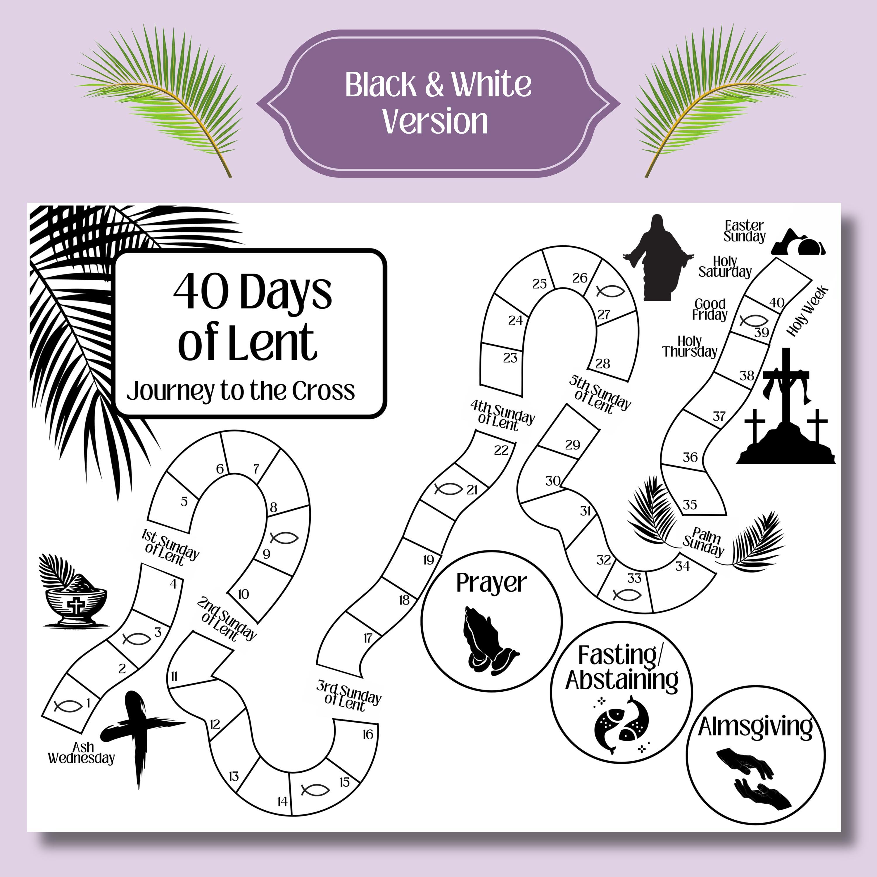 Lent Calendar: 40 Days Journey to the Cross Activity (printable PDF) - Etsy