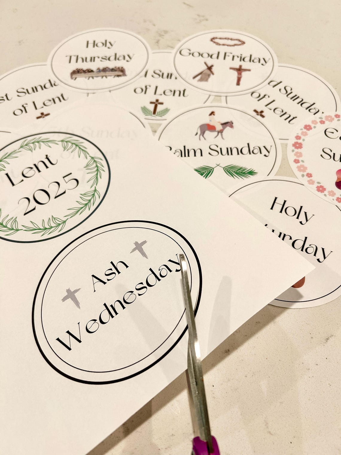 2025 Lent Garland Ash Wednesday Activity Lent for Kids Lent Decor Lent ...