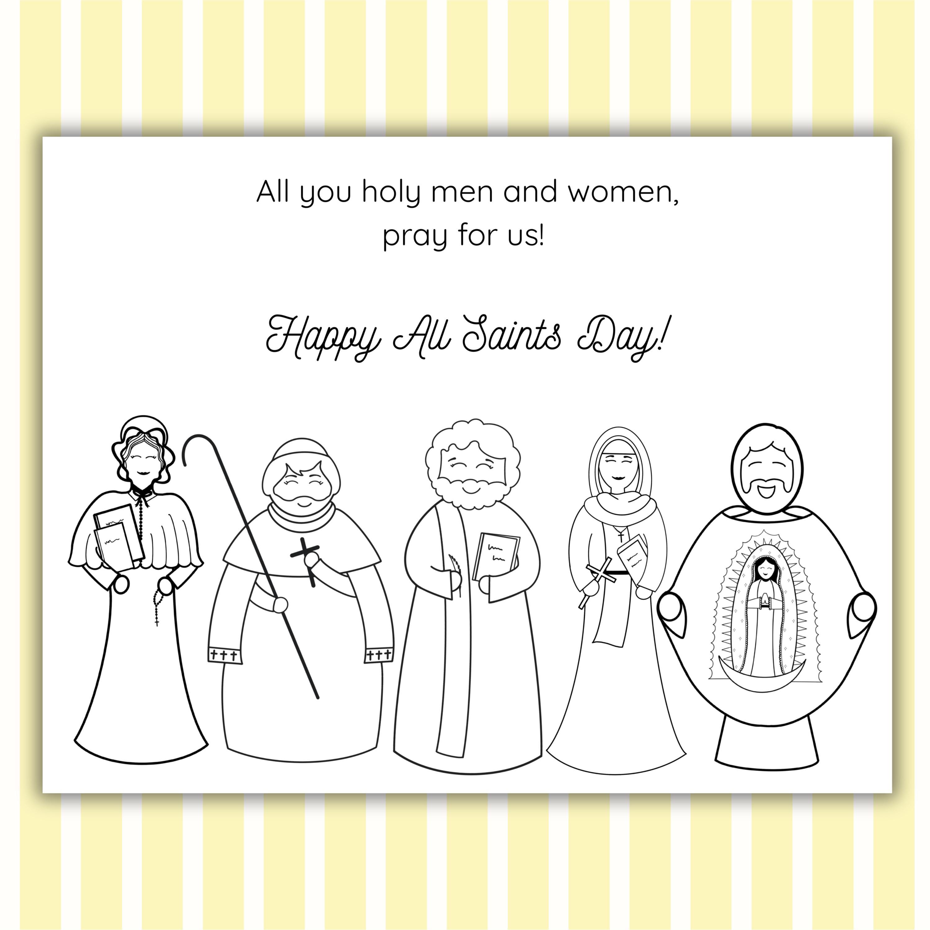 All Saints Day Coloring Pages (digital Download) - Etsy