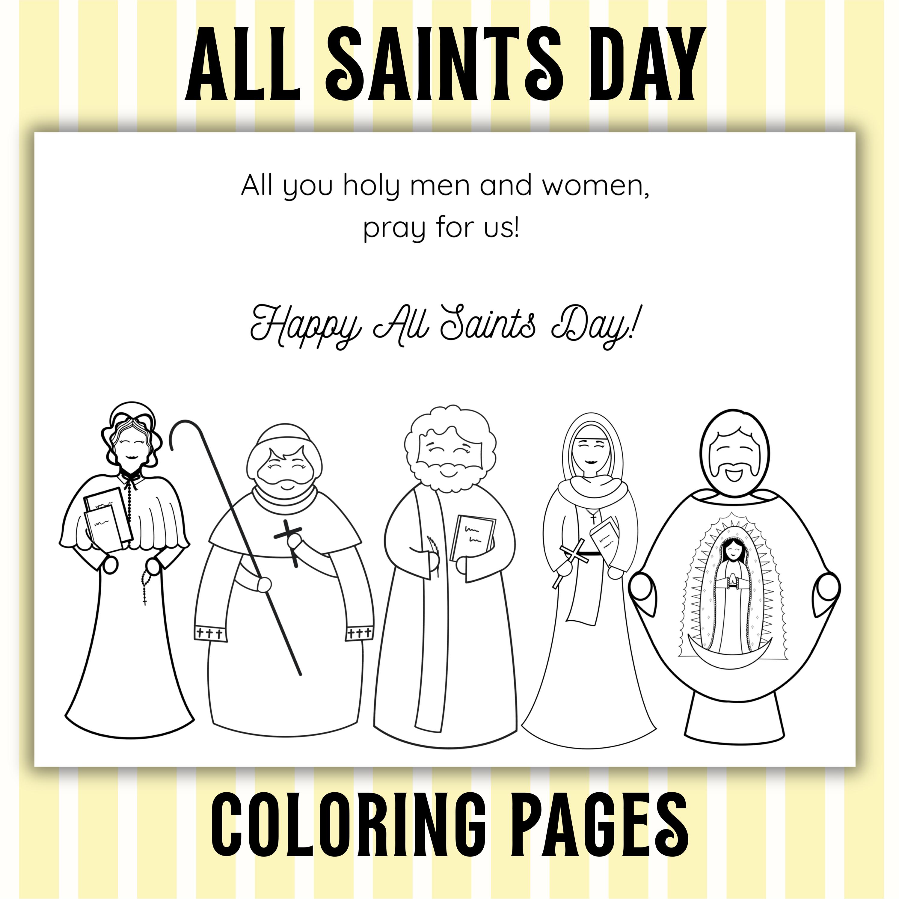 All Saints Day Coloring Pages (digital Download) - Etsy