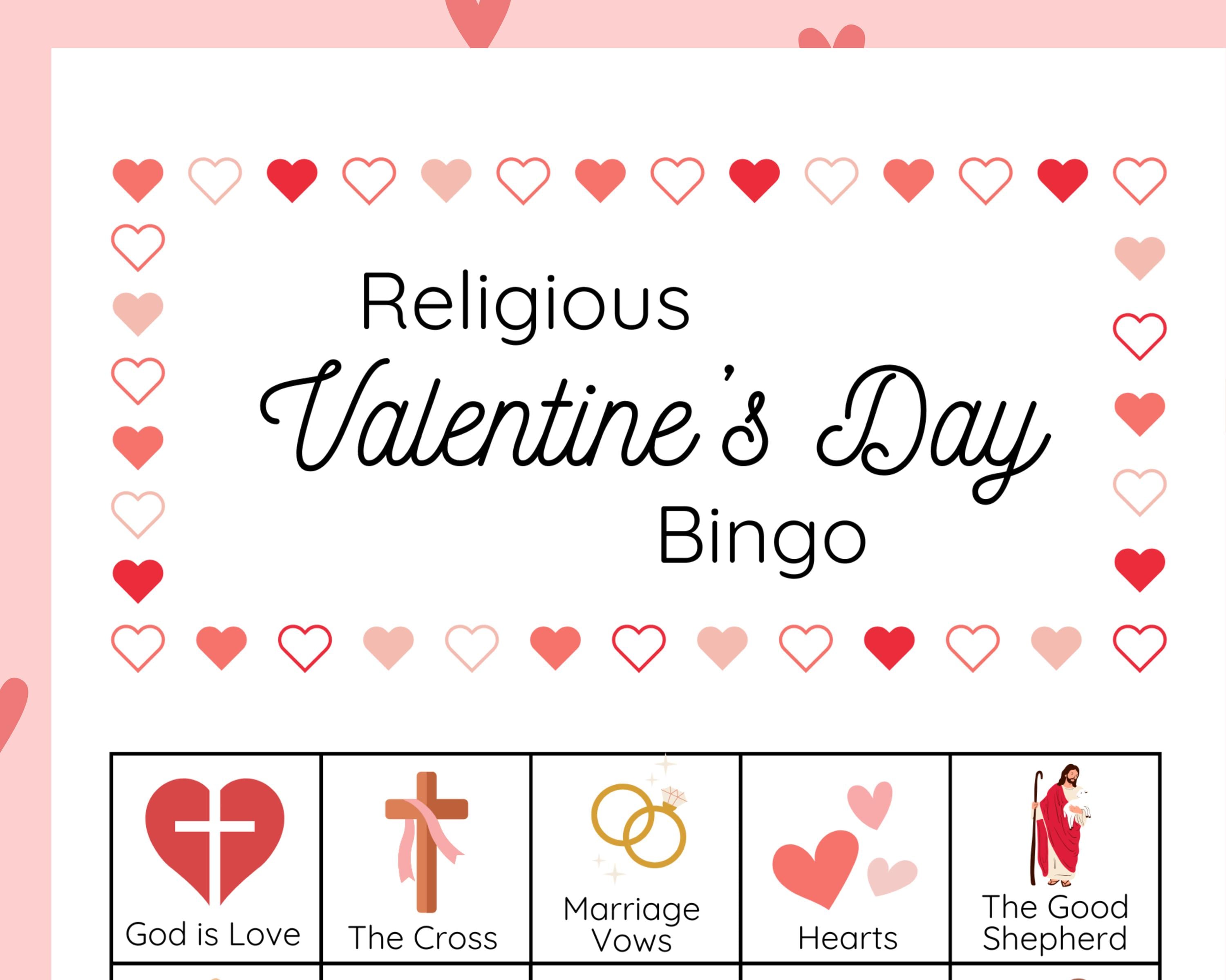 Religious Valentine's Day Bingo Game: Christian Kids Activity (PDF) - Etsy