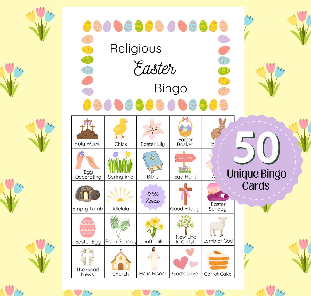 Religious Easter Bingo Game: Christian Kids Activity (digital Download ...