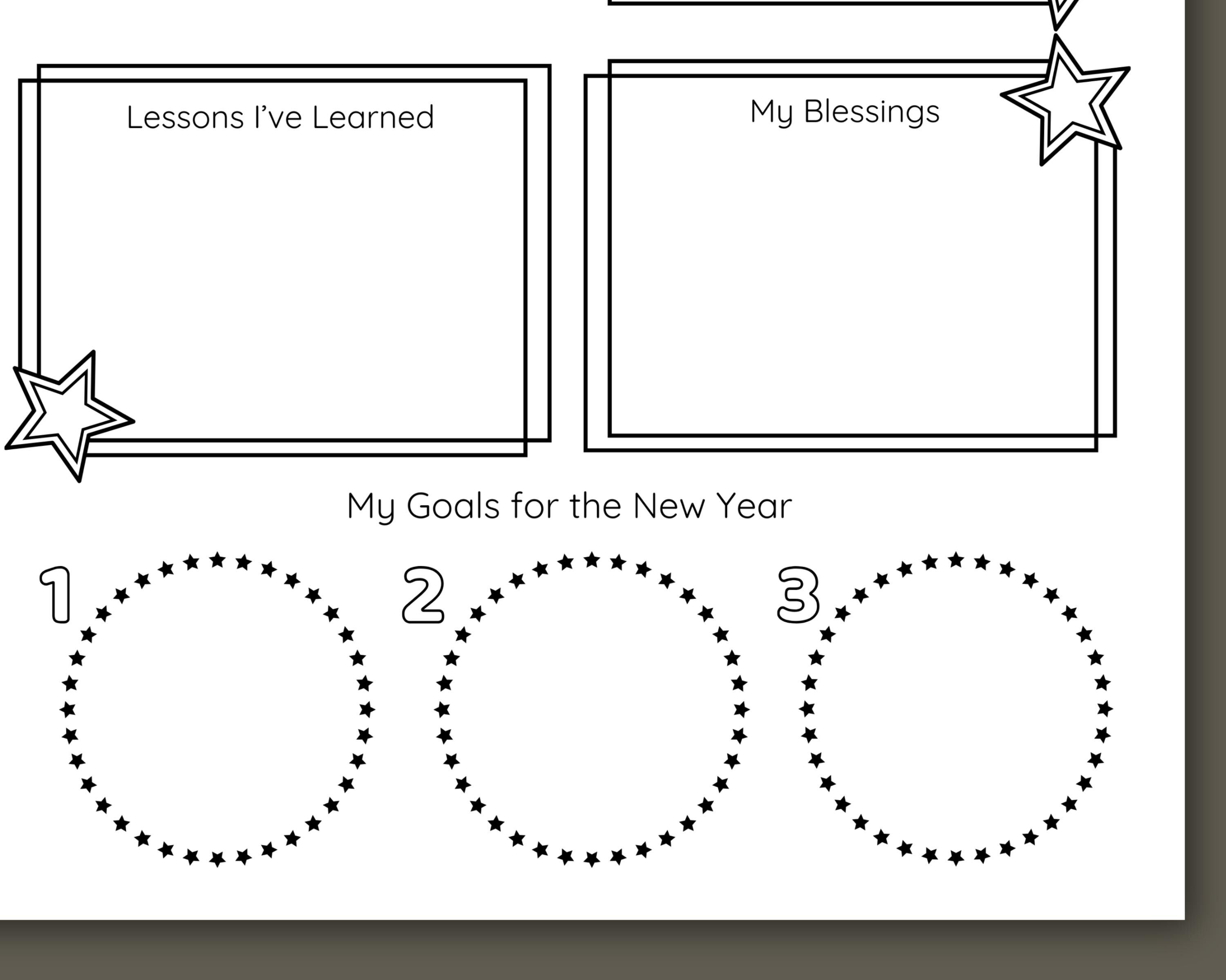 Christian New Year's Reflection Worksheet: Kids' Goals & Prayer (PDF ...