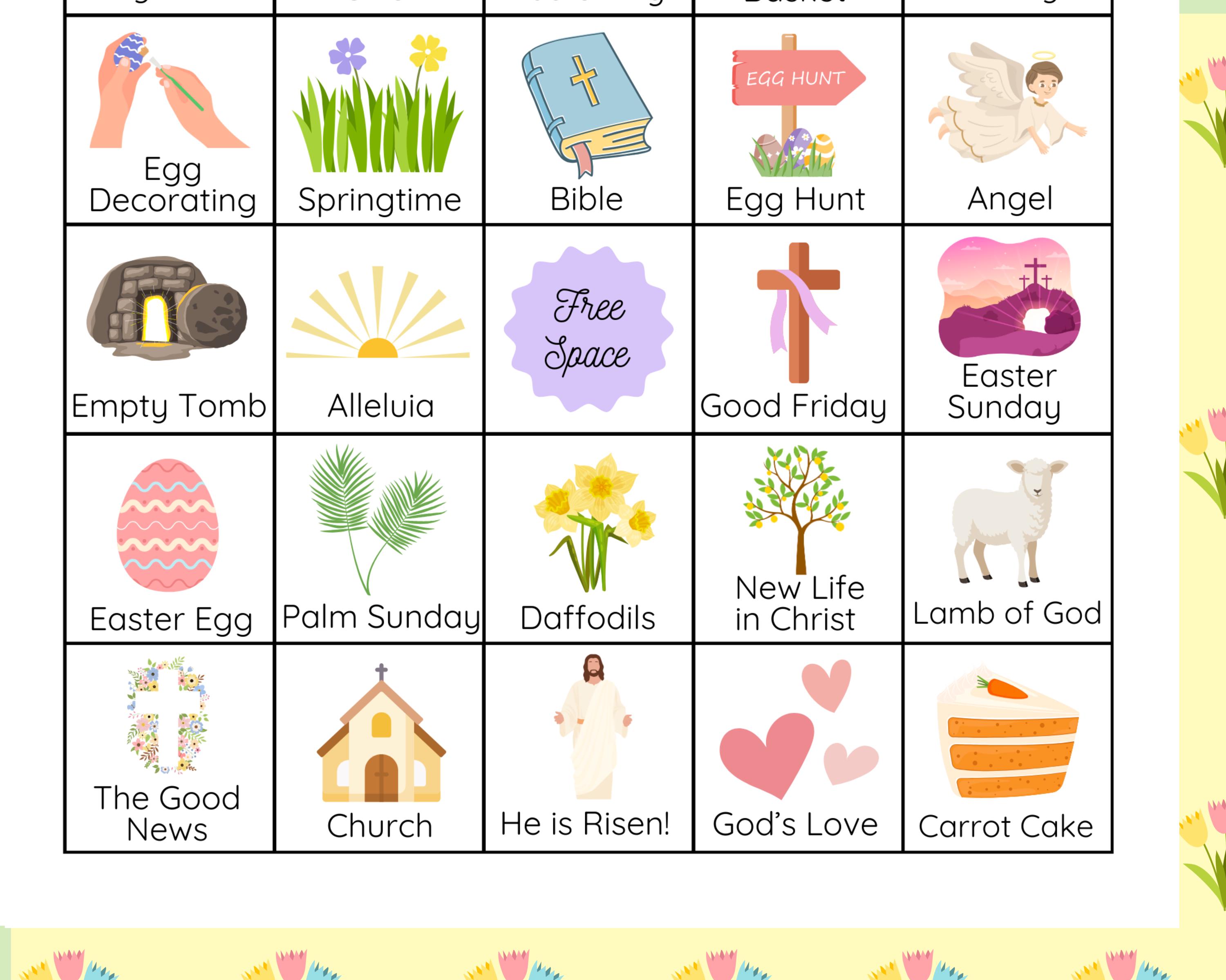 Religious Easter Bingo Game: Christian Kids Activity (digital Download ...