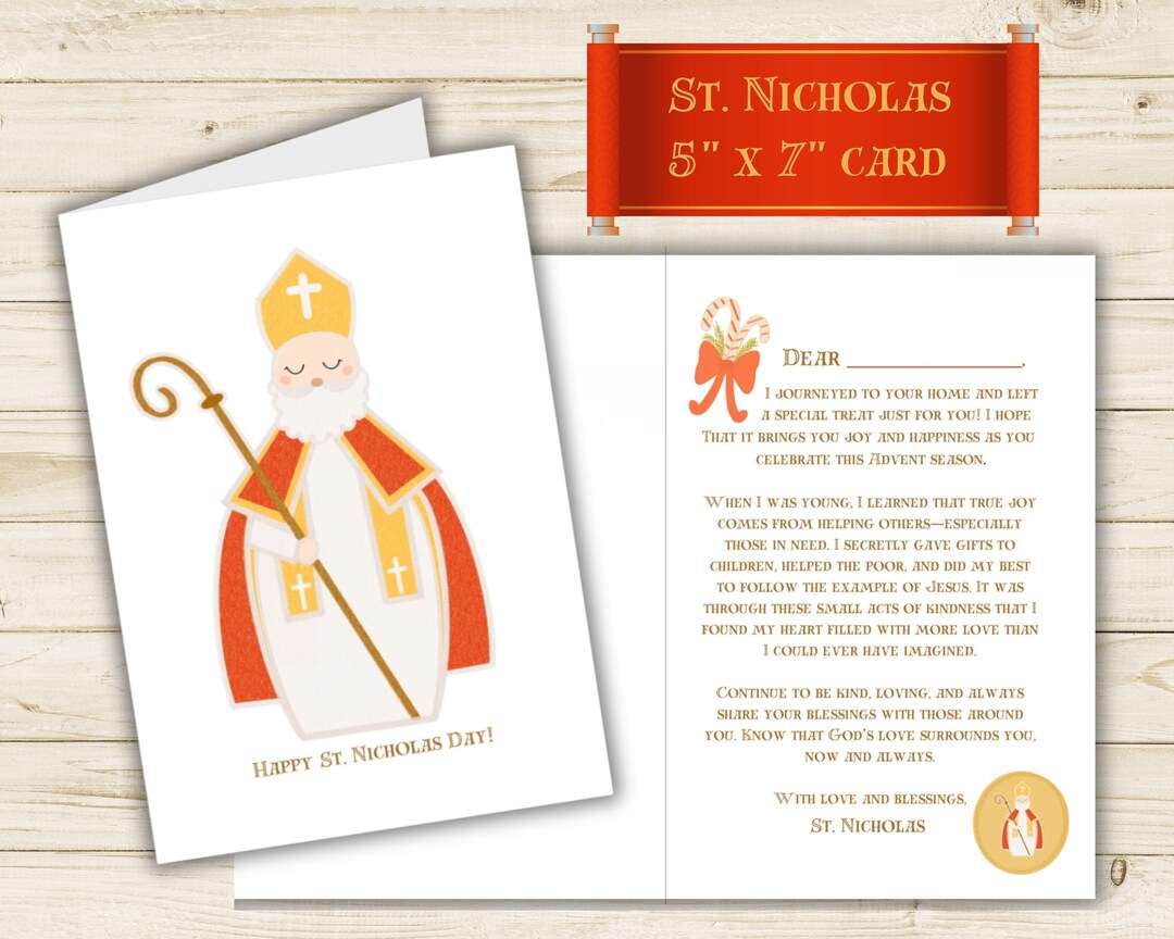 St. Nicholas Letter to Child: Keepsake Christmas Card - Etsy